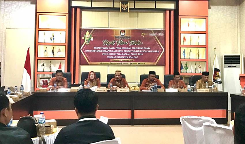 KPU Boalemo Gelar Pleno Terbuka Rekapitulasi Penghitungan Suara Pilkada 2024 - Hargo.co.id